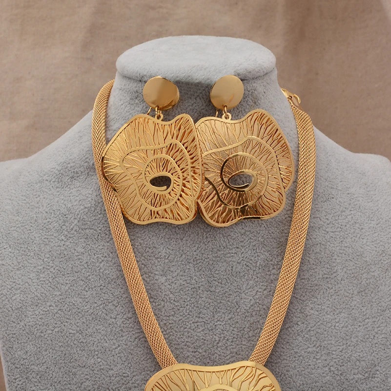 African-Gold-Color-Jewelry-Set-For-Women-Have-Earrings-Luxury-Jewelry ...