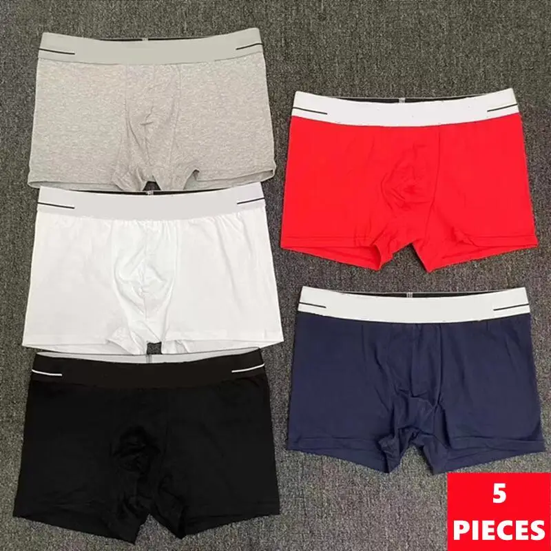 5Pcs/Lot Wide Elastic Men's Boxer Shorts Letter Printing Boxer ...