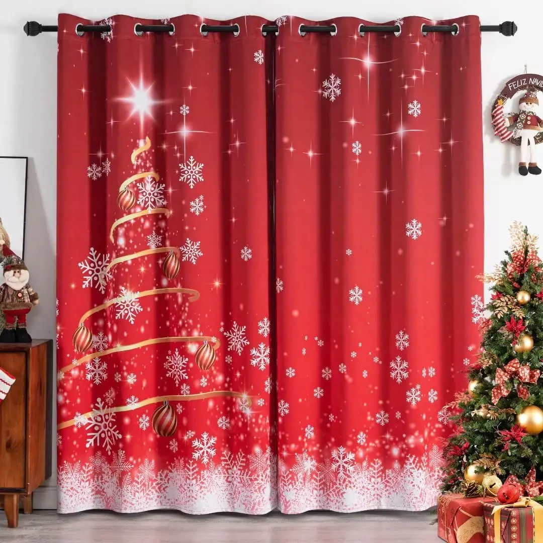 Cortinas-navide-as-para-sala-de-estar-decoraci-n-de-estrella ...