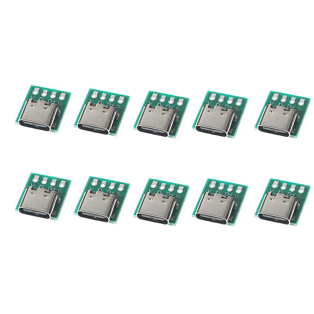 10PCS-TYPE-C-DIY-USB-PCB-board-double-sided-USB3-1-16P-PCB-electronic ...