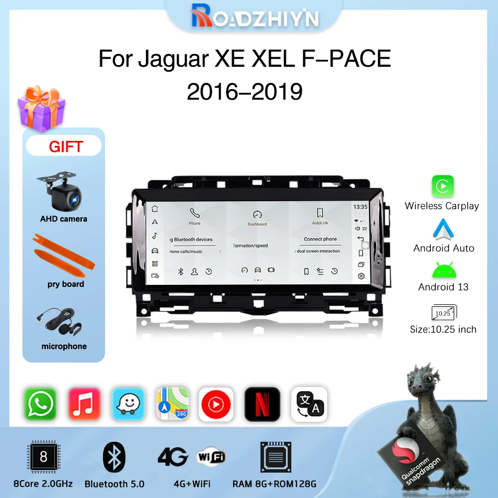 Roadzhiyin-Car-Multimedia-Video-Player-For-Jaguar-XE-XEL-F-PACE-2016-2019-GPS-Navigation ...