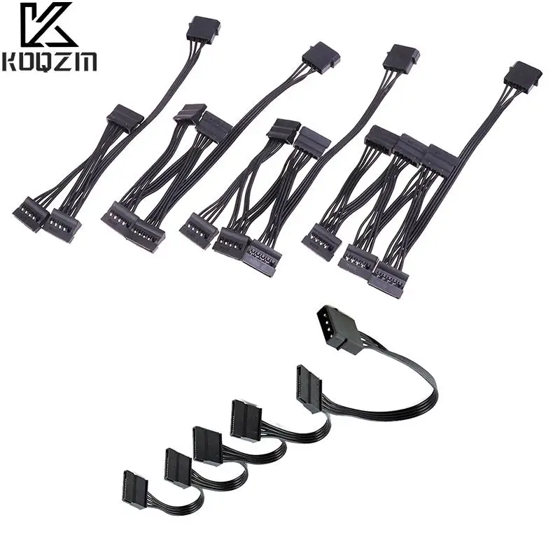 4Pin 1 Male To 3/4/5/6 Female Splitter Adapter SATA Power Hard Disk ...