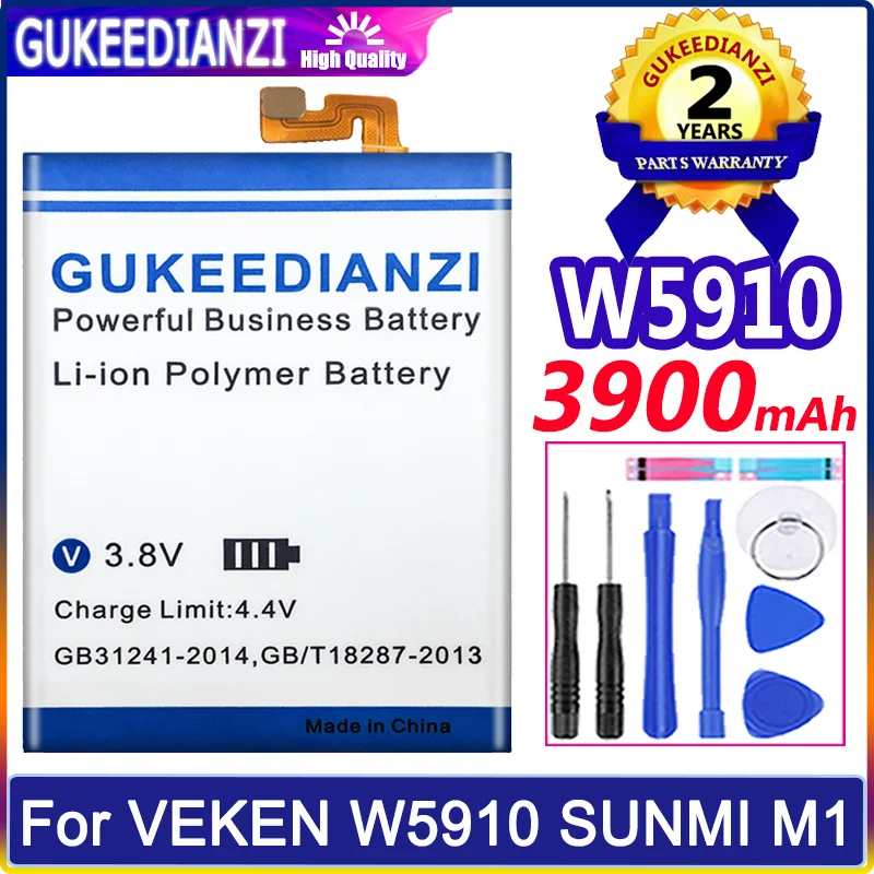 GUKEEDIANZI Battery W5910 3900mAh For VK VEKEN W5910 SUNMI M1 ...