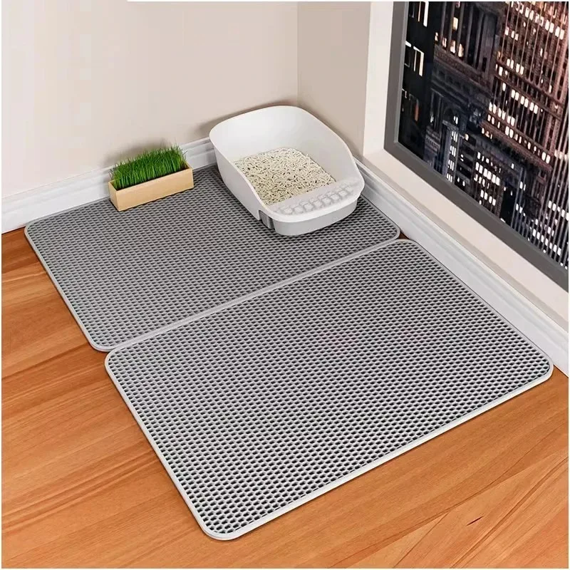 Cat-Litter-Mats-Double-Layer-Pet-Litter-Box-Mat-Wear-Resistant ...