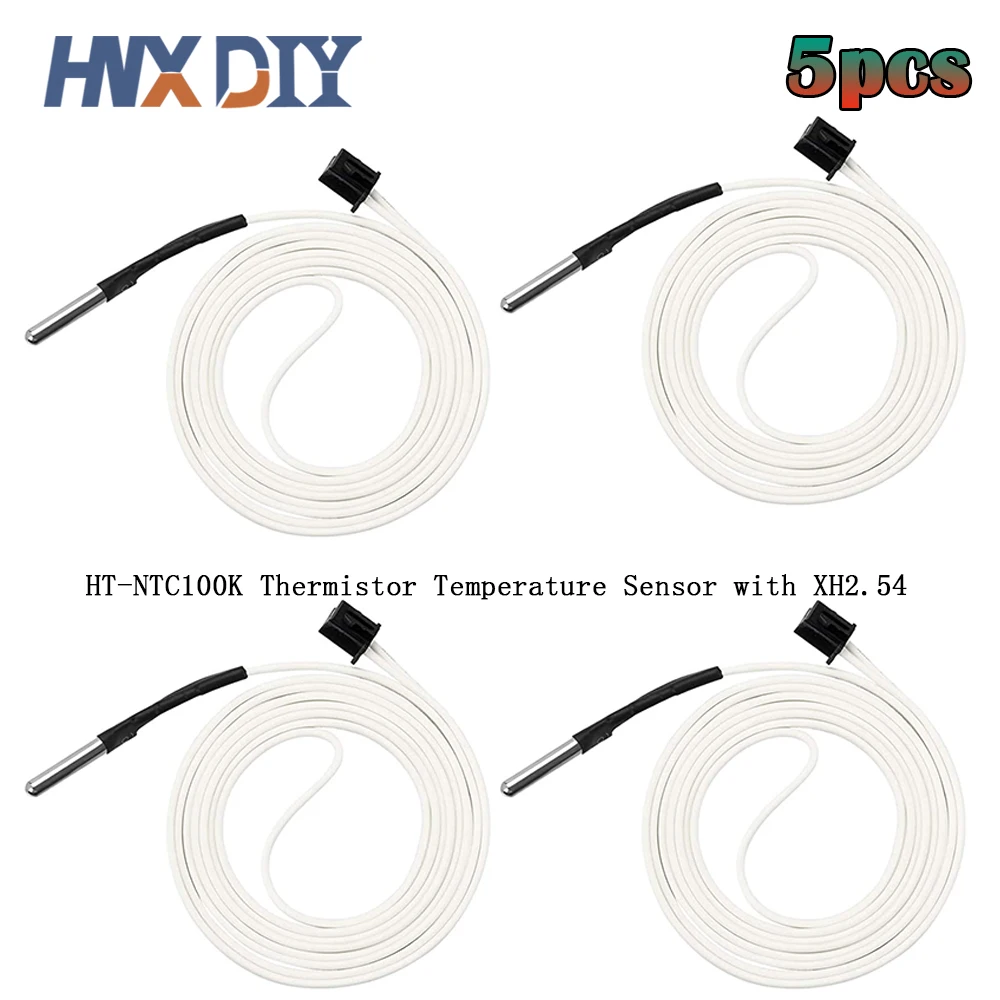 5pcs 3D Printer Parts HT-NTC100K Thermistor Temperature Sensor with XH2 ...