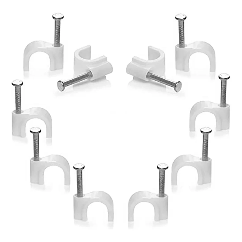NEW-Cable-Clamp-Round-Steel-Cable-Nail-Clamp-Is-Used-To-Organize-Wire ...