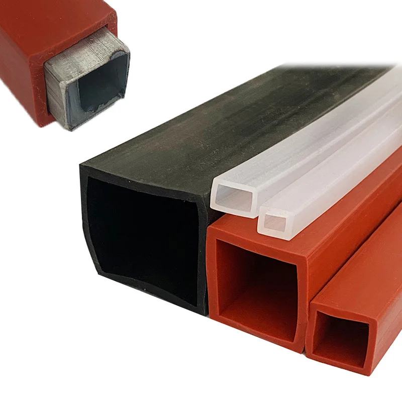 Silicone Square Tube Sleeve Hollow Squares Pipe Rubber Sealing Strip ...