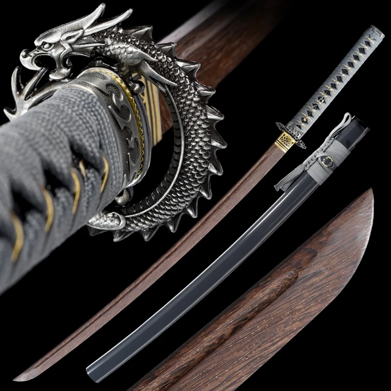 Japon-s-Real-Handmade-Full-Tang-Swords-L-mina-De-Madeira-Drag-o-De ...