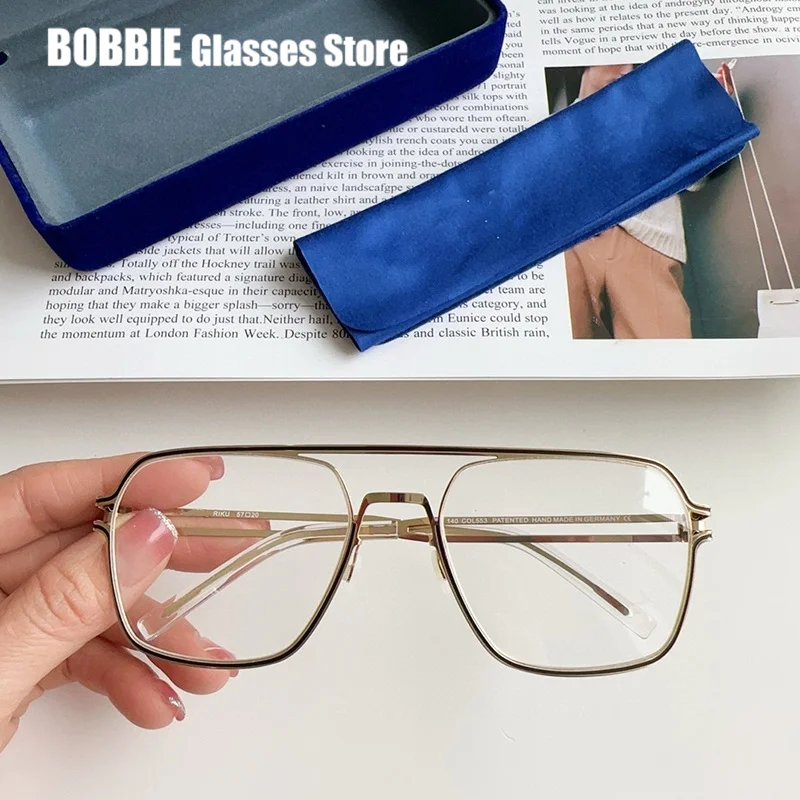 Germany Brand Design Screwless Glasses Frame Titanium Ultralight Square ...