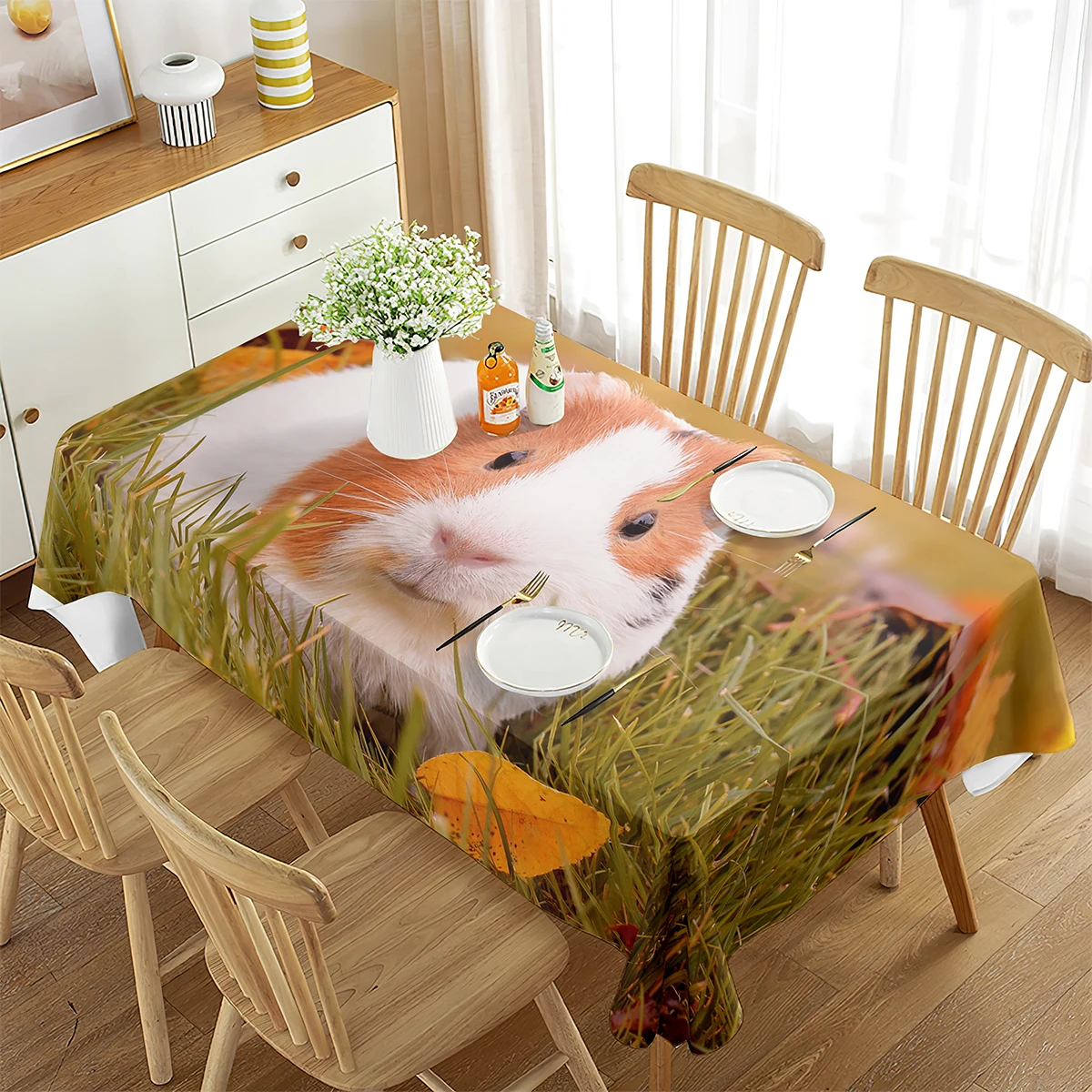 Tablecloths Rectangular Table Animal | Animal Pig Cartoon Cover Decor ...