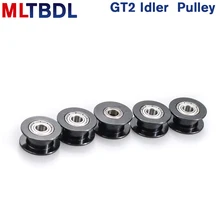 GT2 아이들러 풀리 베어링 포함, 타이밍 벨트 폭 6mm, 10mm 부품, 3D 프린터용, 20 톱니, 16 톱니 동기 휠 ...