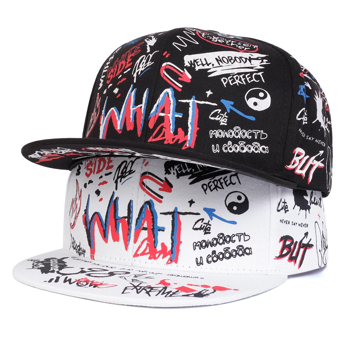 Unisex-WHAT-Graffiti-Printing-Hip-hop-Hats-Spring-Autumn-Outdoor ...