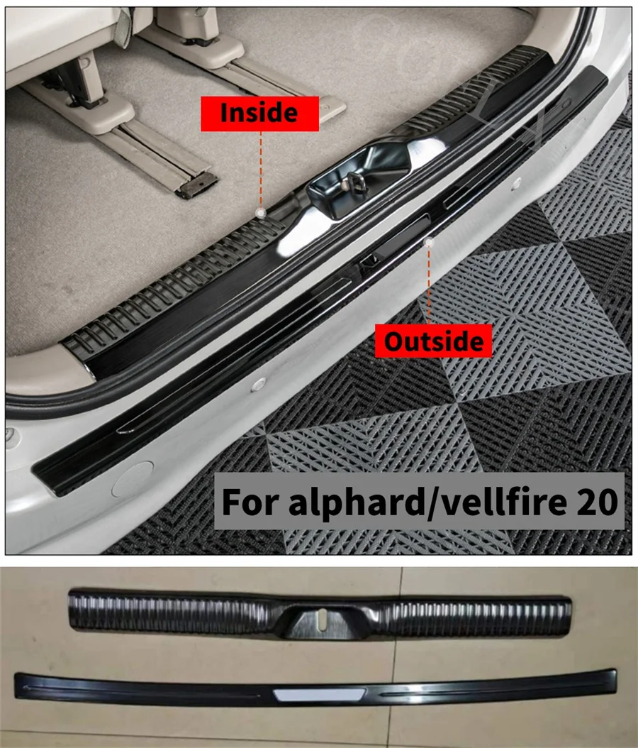 For-Toyota-Alphard-Vellfire-AH20-2008-2014-Rear-Trunk-Bumper-Protector ...