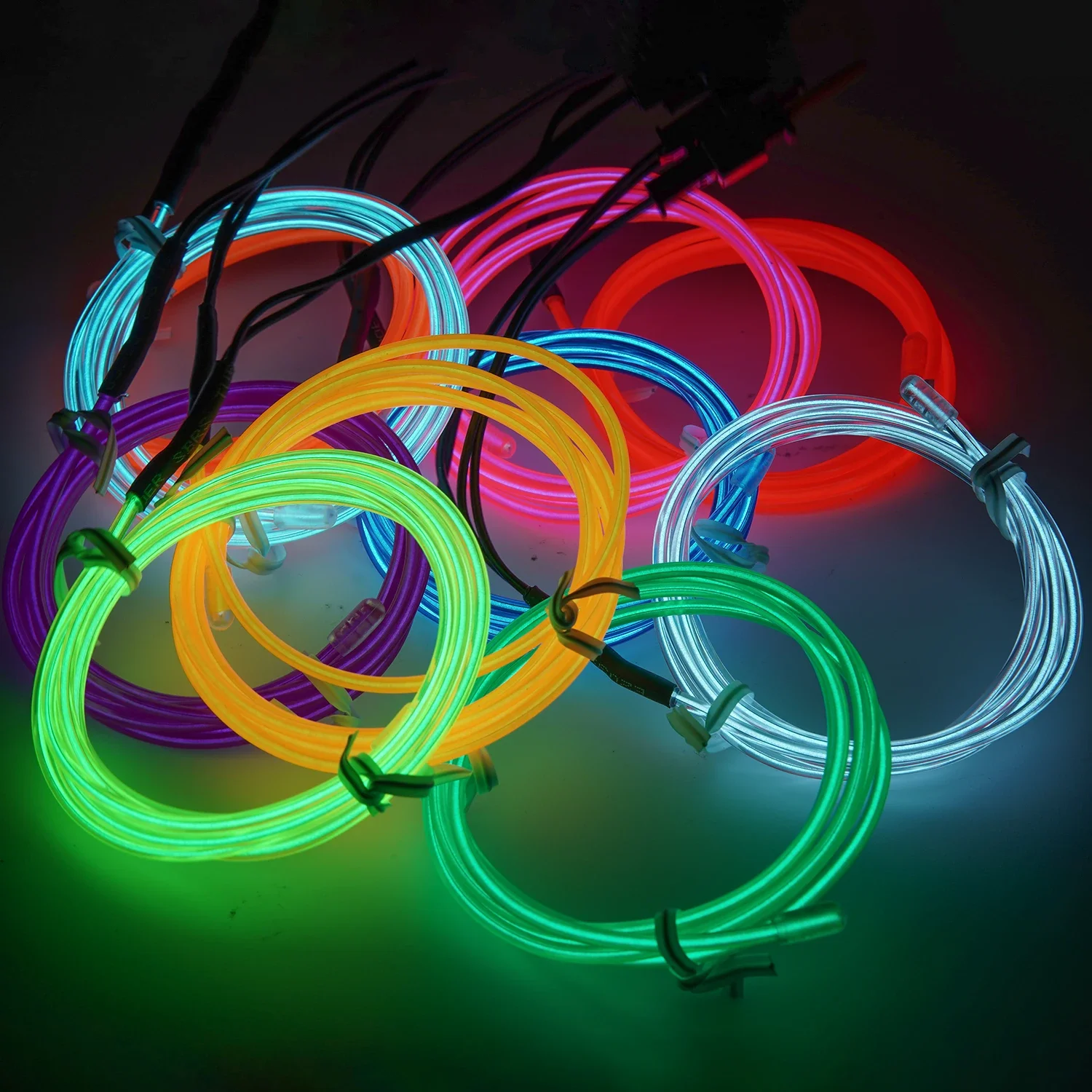 1-5m-10m-EL-Wire-Flexible-Neon-Light-Glow-EL-Draht-Seil-Rohr-band ...