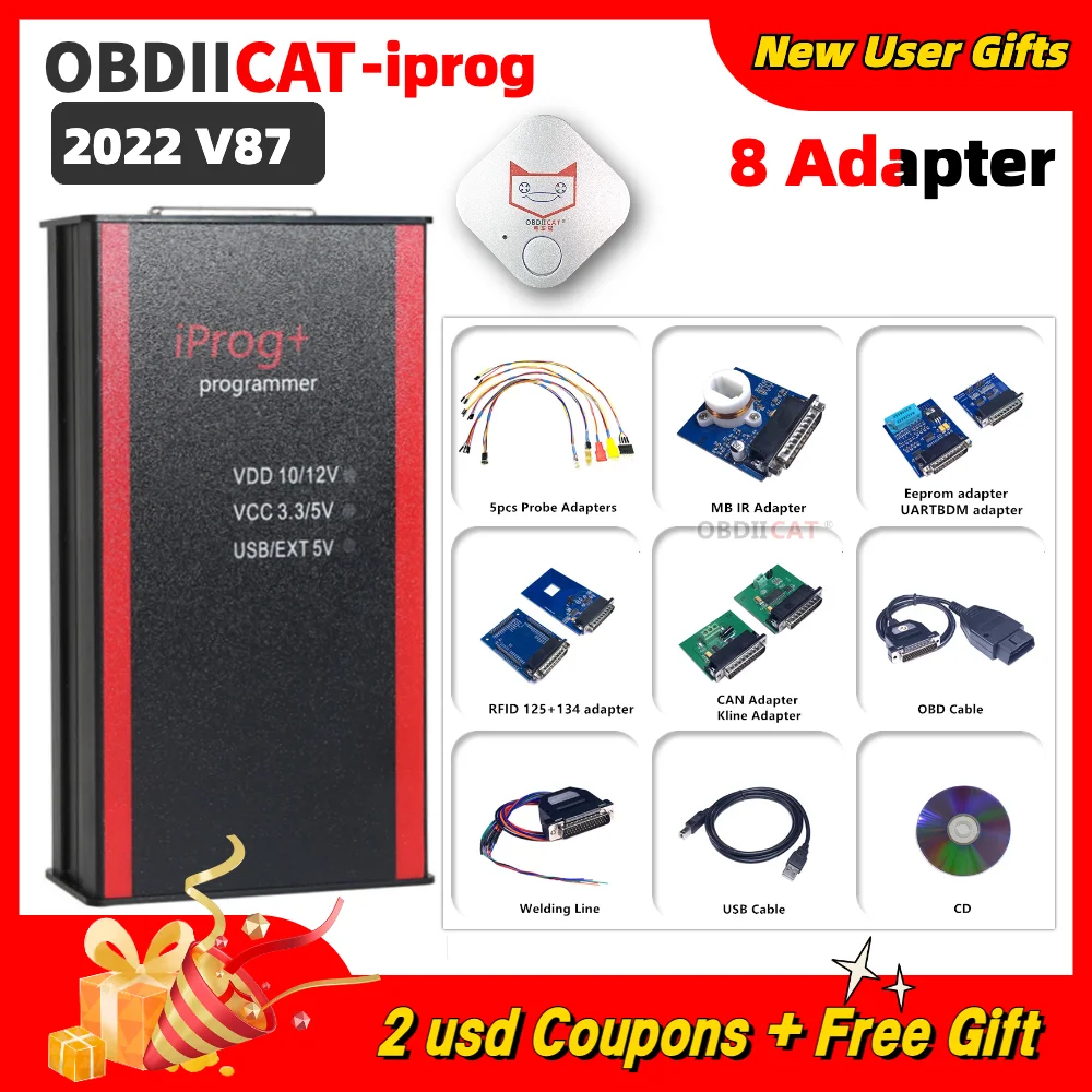 A + IPROG Pro V87 programador de llaves ECU completo I prog + Eeprom ...
