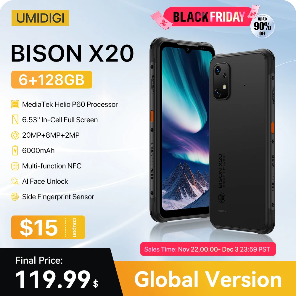 Wereldpremi-re-UMIDIGI-BISON-X20-Robuuste-smartphone-MTK-Helio-P60-Octa ...