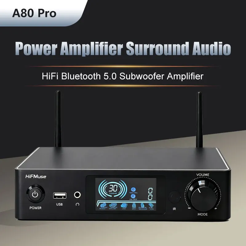 HiFMuse A80 Pro Hi-Fi Audio Amplifier Bluetooth 5.0 Receiver with WiFi ...