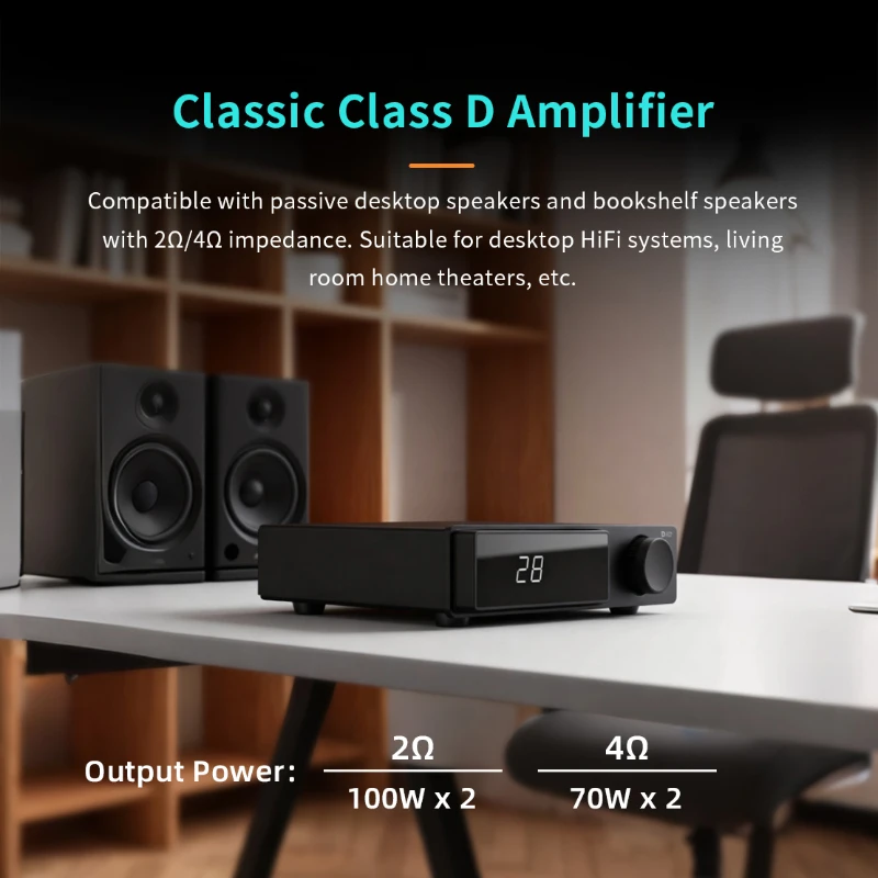 NEW SMSL AO10 Bluetooth HiFi Hi-Res Decoder DAC AMP Power Amplifier ...