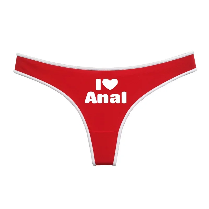 I Love Anal Roupa Interior De Algod O Vermelho Para Mulheres Lingerie Feminina G String Macio