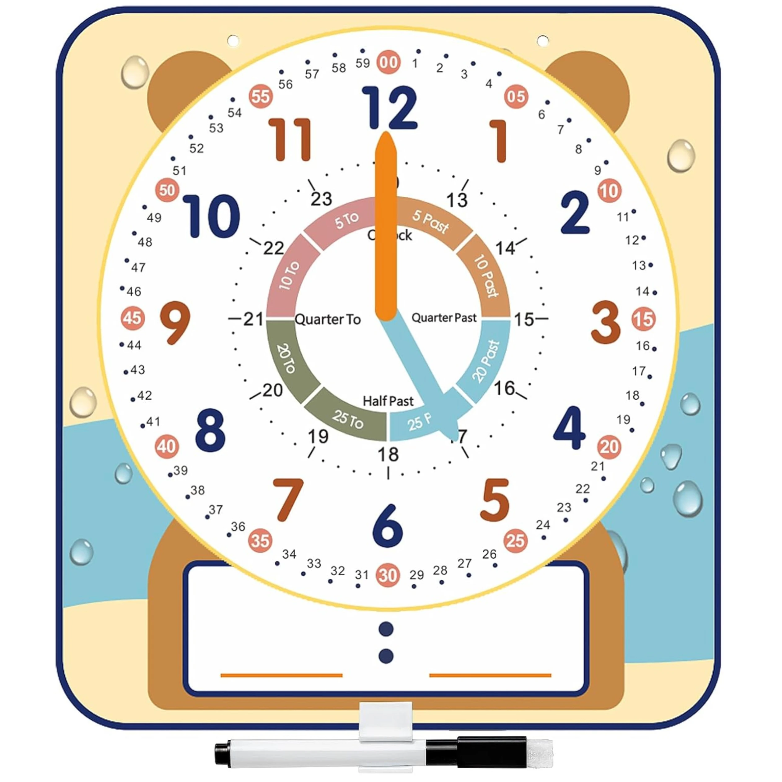 Magnetic Teaching Clock for Kids Educational Demonstration Timer for ...