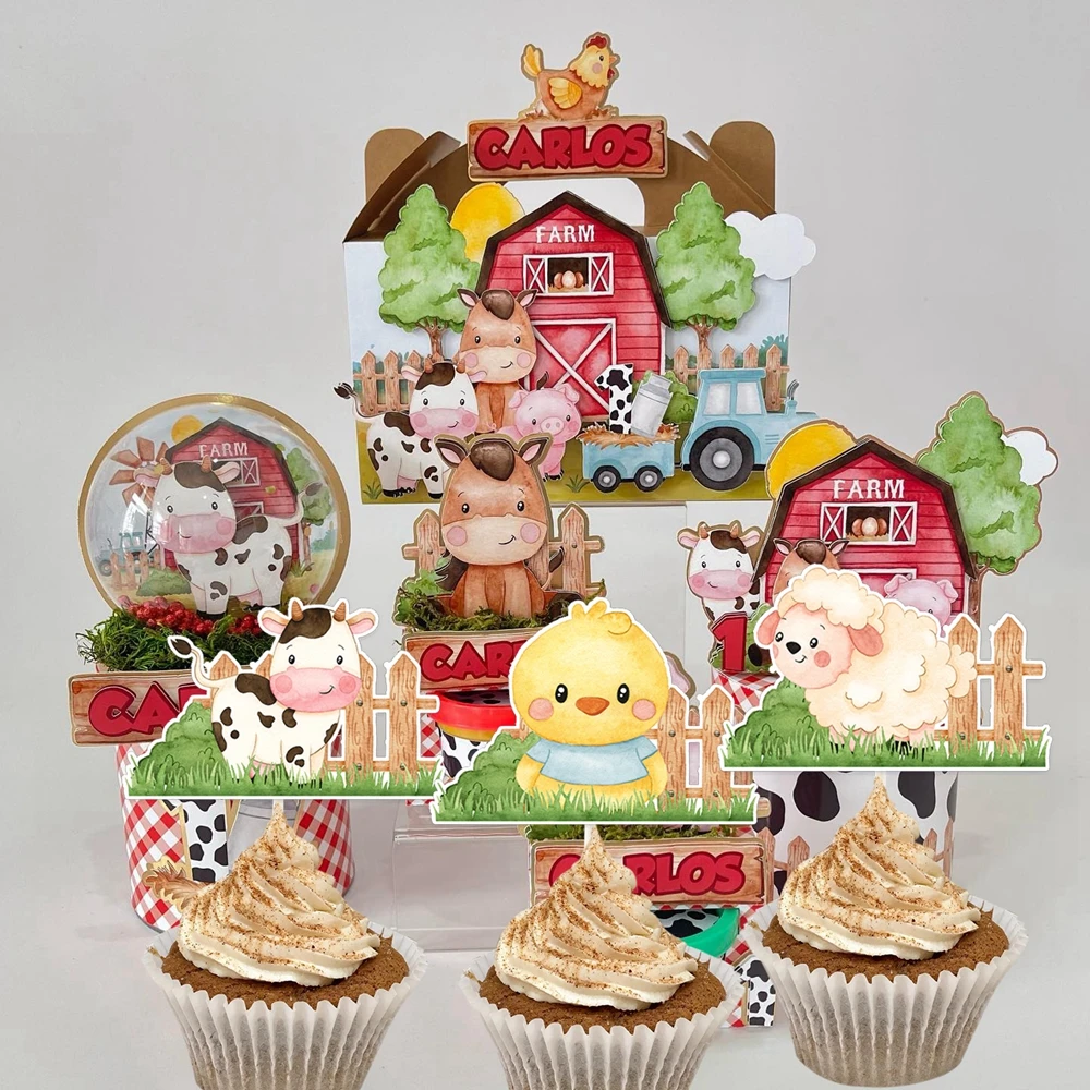 18-adet-iftlik-hayvan-Cupcake-Toppers-karton-Topper-bebek-du-ocuklar-i ...