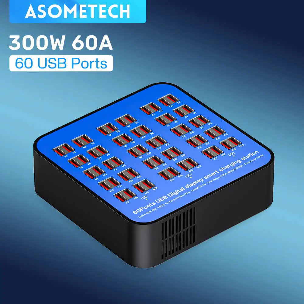 300W-60-Ports-Portable-USB-Chargers-Cargador-Multi-Ports-USB-Charger ...