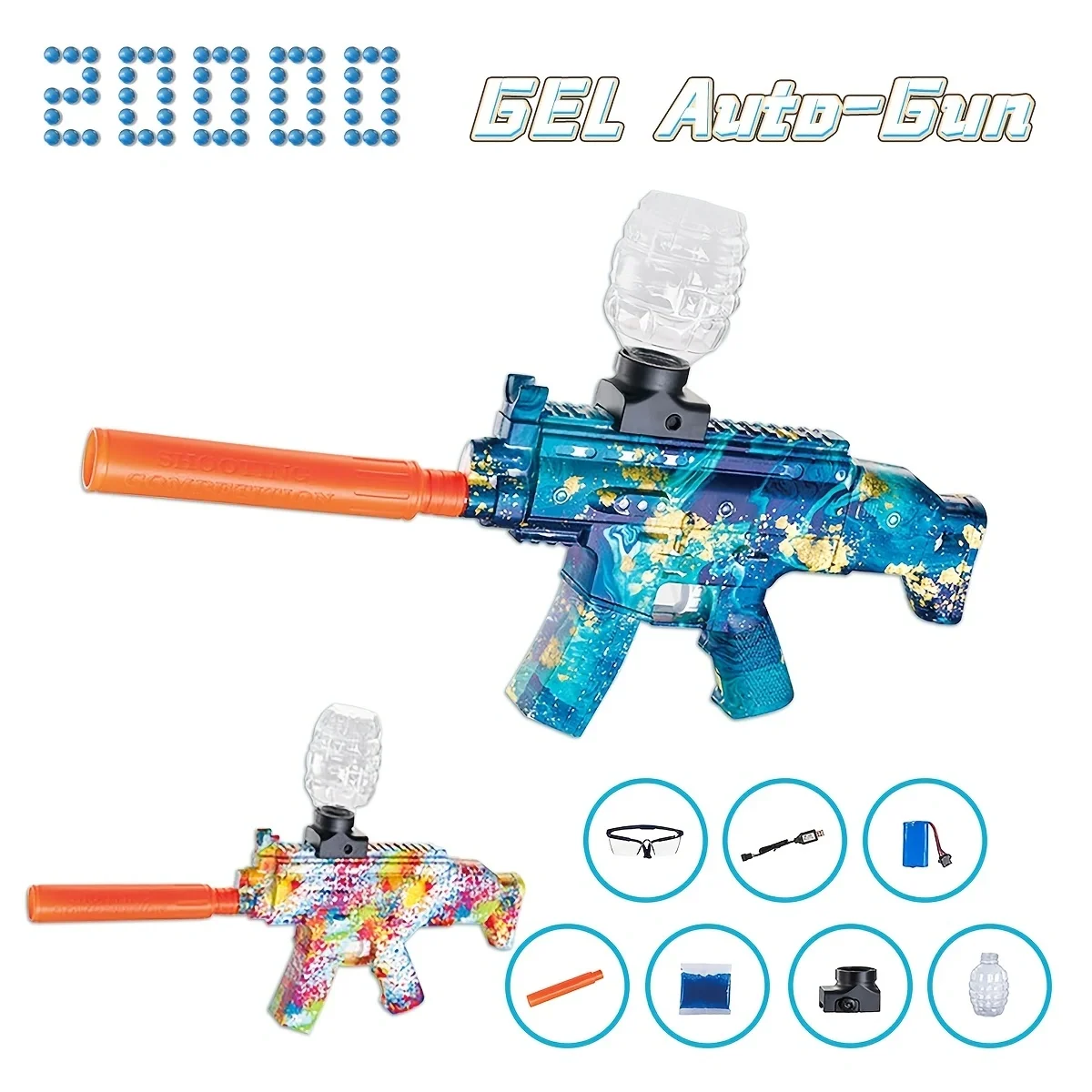 Automatic Gel Ball Blaster Toys,Splatter With 20k+ Bullet And Goggles ...