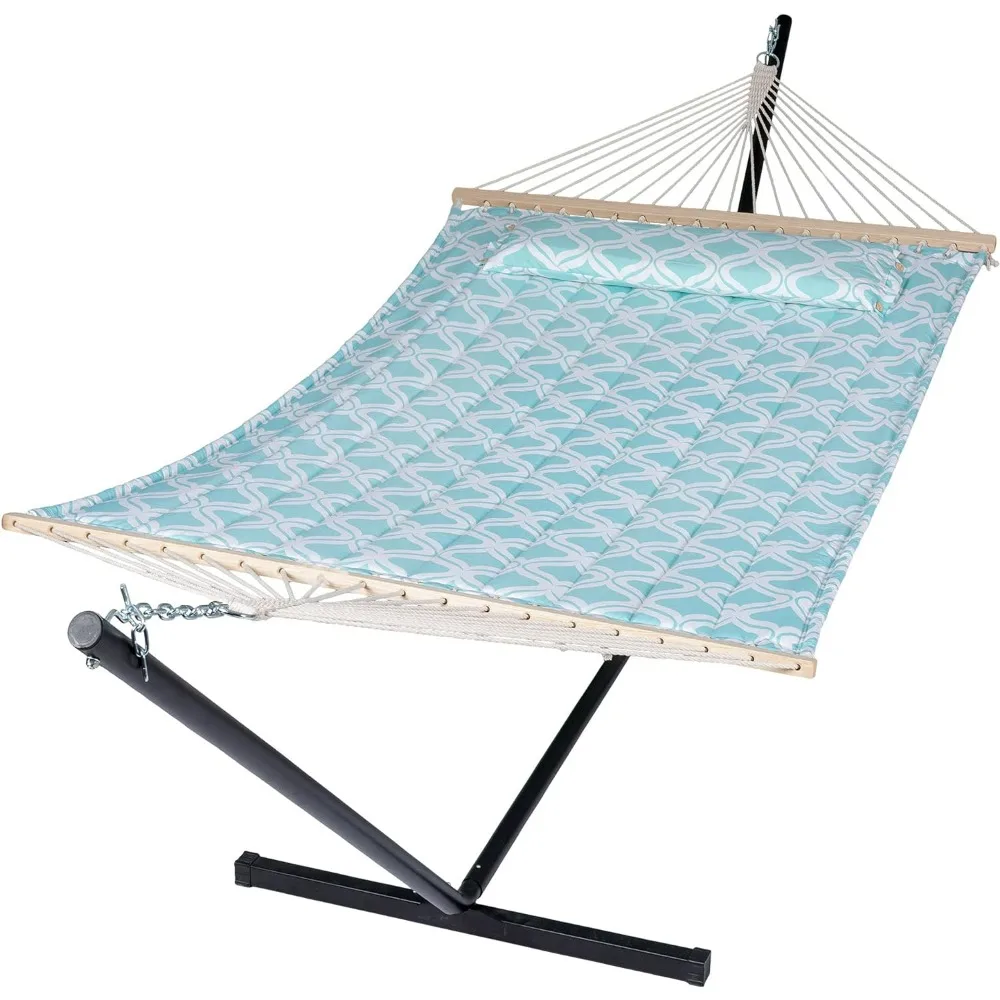 Hammocks-Outdoor-Double-Hammock-with-Stand-Extra-Large-Quilted-Fabric ...