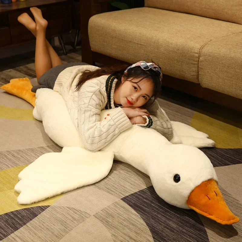 50cm-Giant-Duck-Plush-Toys-Fluffy-Sleep-Pillow-Cute-Animal-Stuffed-Swan ...
