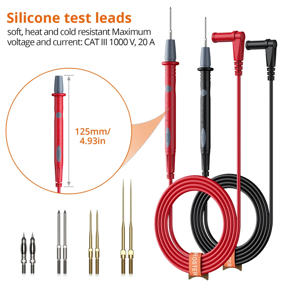 Backprobe Test Lead Kit Proster Multimeter Test Leads Set Of 24 ...