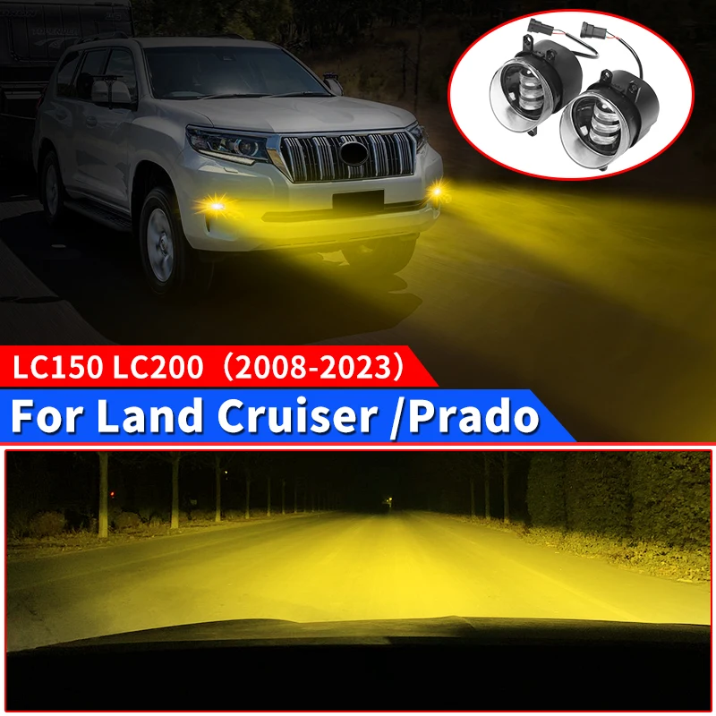 For-2008-2023-Toyota-Land-Cruiser-200-Prado-150-LED-Golden-Front-Fog ...