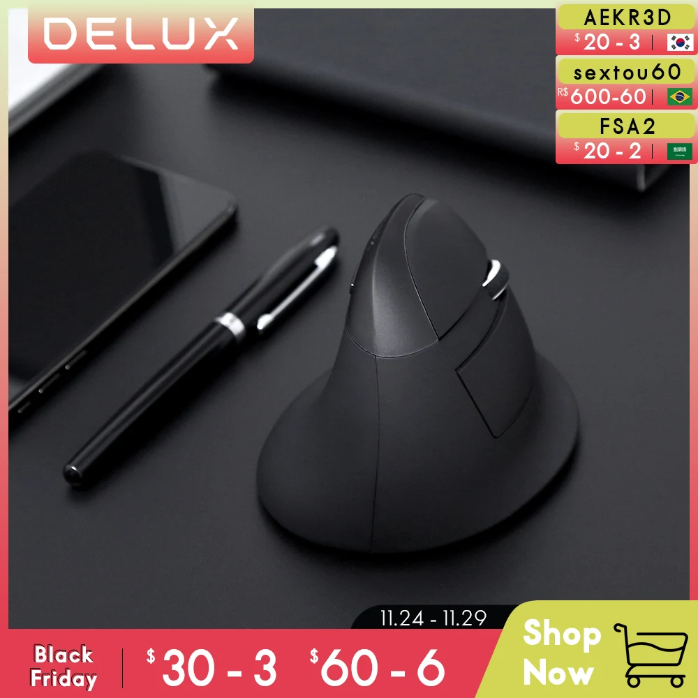 Delux M618 Mini Bt 4.0+2.4ghz Dual Mode Wireless Mouse Ergonomic ...