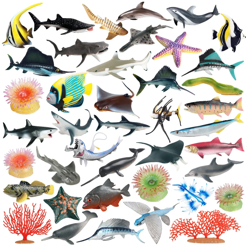 Simulation-Marine-Animal-Sea-Life-Figurine-Shark-Dolphin-Sailfish ...