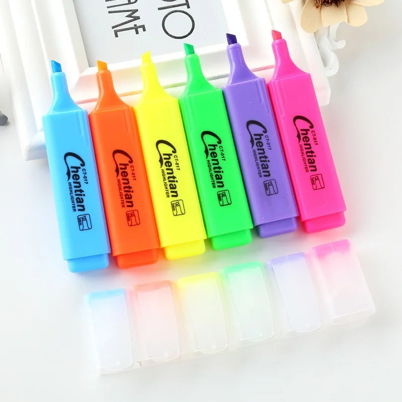 Large-capacity-6-Colors-Student-Art-Fluorescent-Highlighter-Pen-Gift ...