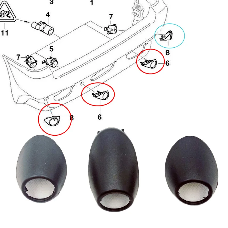 New For Bmw 2001 2006 X5 3.0i SAV Rear Pdc Parking Sensor Cover Trim ...
