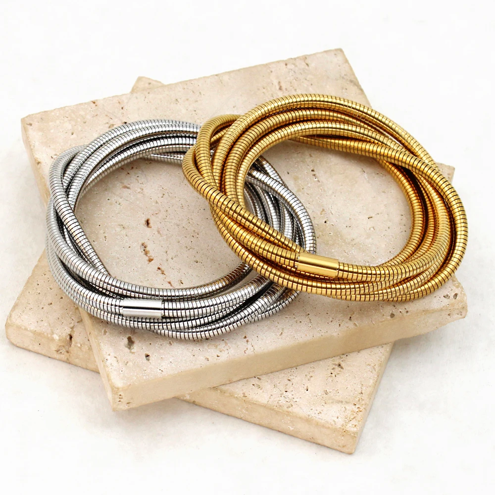 Multi-Layers-Twisted-Spring-Shape-304L-Stainless-Steel-Bracelet ...