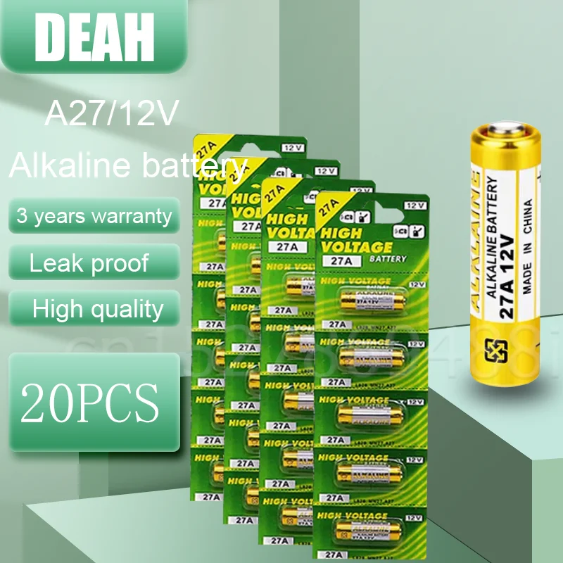 20PCS 12V A27 27A Bateria Alcalina G27A MN27 MS27 GP27A L828 V27GA ...