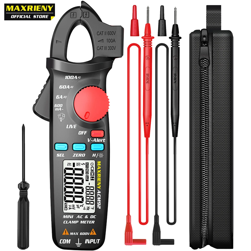 MAXRIENY True RMS Digital Clamp Meter ACM91/92 High Precision Ammeter ...