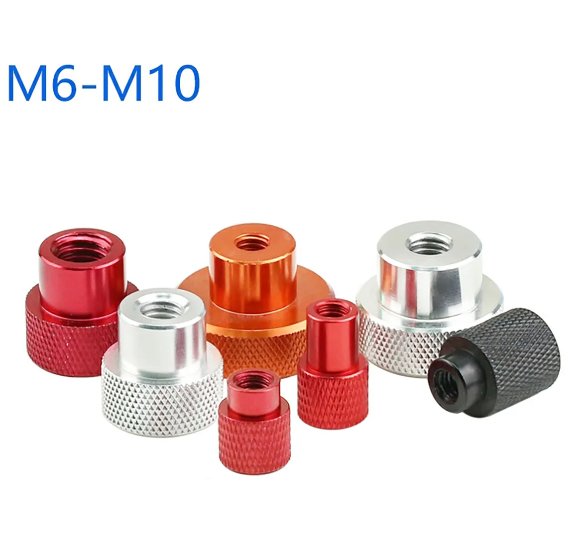 1Pcs-Aluminum-Alloy-Blind-Hole-Hand-Nut-M6-M8-M10-Knurled-Step-Nut-With ...
