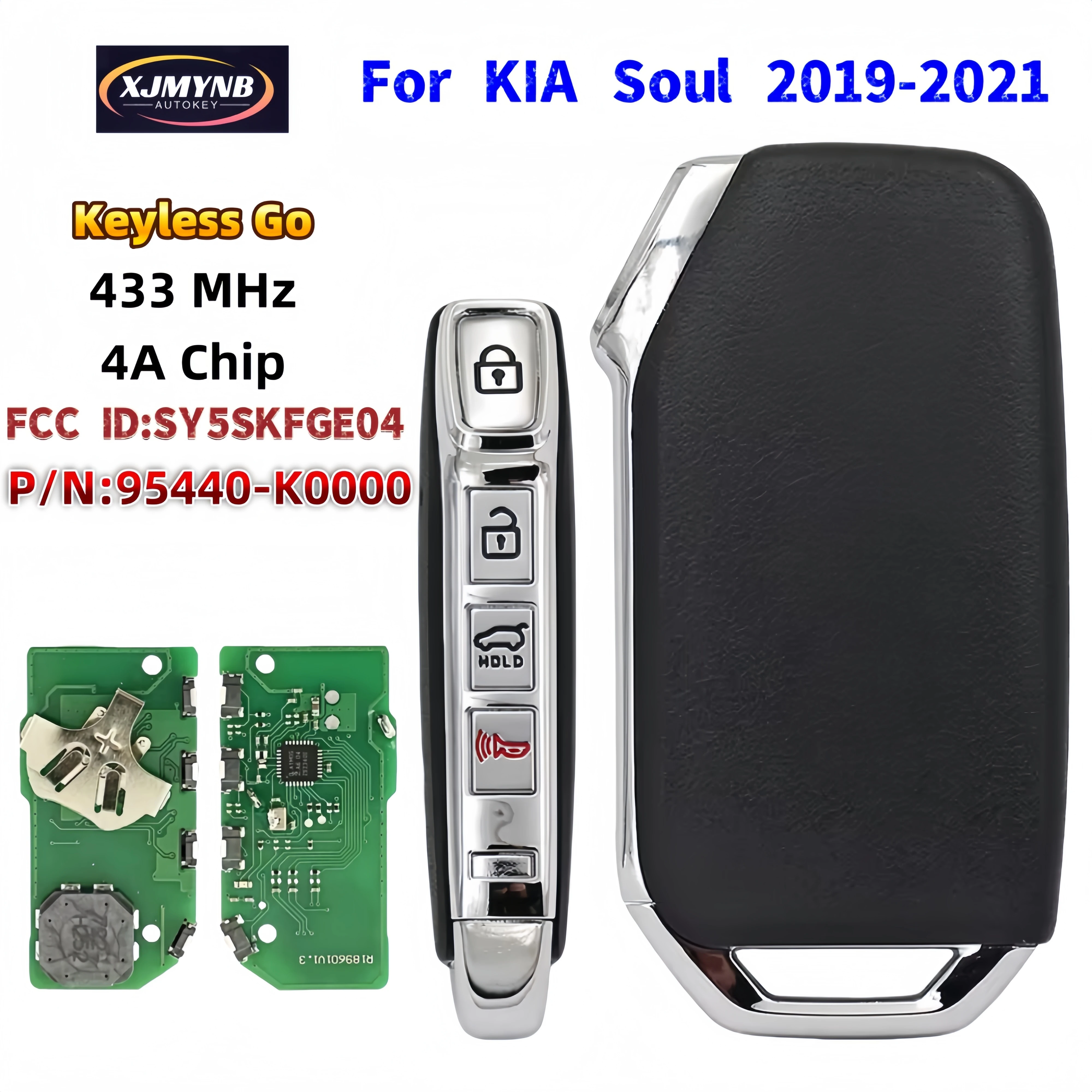 XJMYNB 95440-K0000 Keyless Go Smart Remote Car Key For Kia Soul 2019 ...