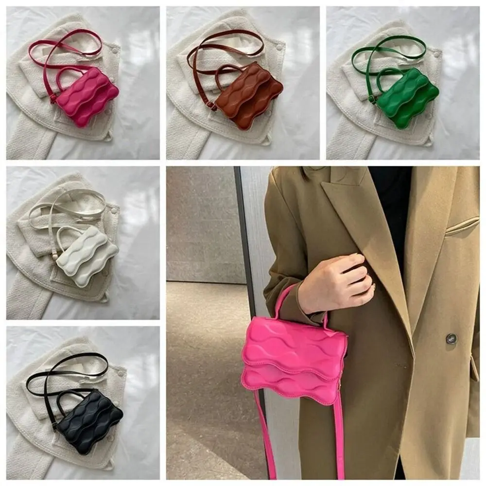 PU-Leather-Shoulder-Bag-Multifunctional-Chains-Purse-Mini-Wave-Pattern ...
