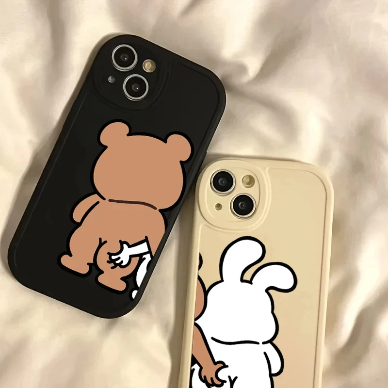 Funny-Cartoon-pinch-butt-bear-rabbit-Couple-Phone-Case-For-Samsung-S30 ...