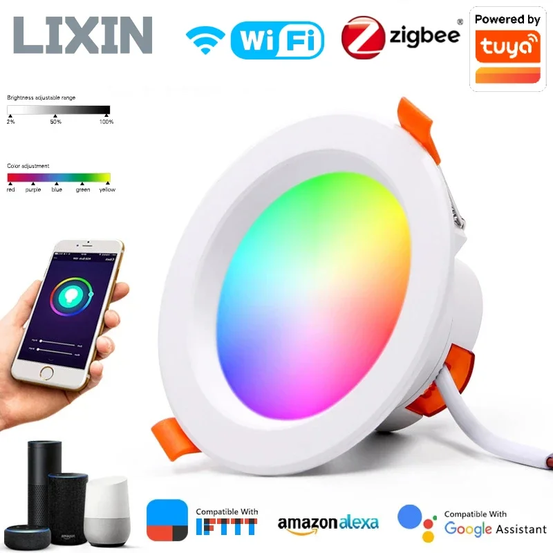 WiFi-Smart-Downlight-Zigbee-Dimming-LED-Spot-Light-5-7-9-10-12-15W-RGB ...