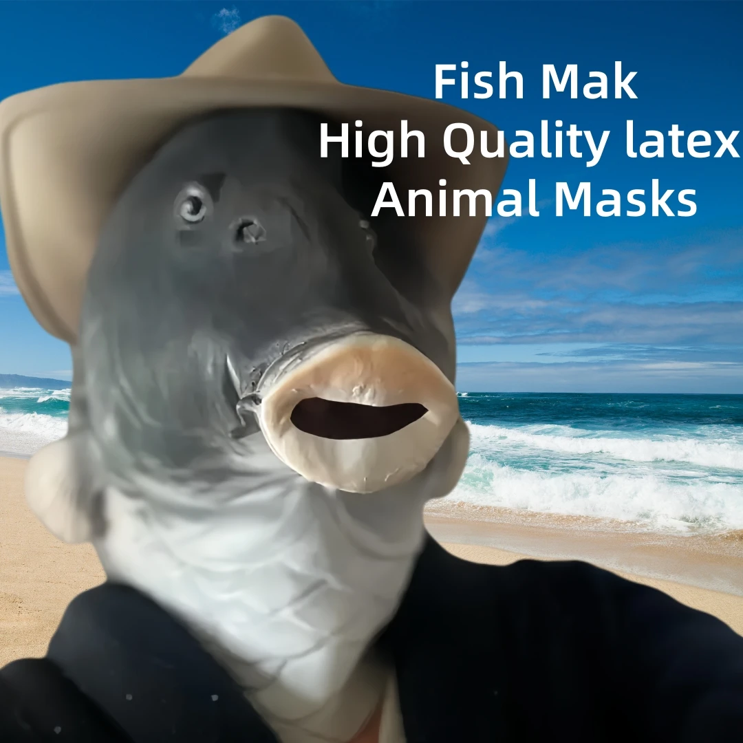 Realistic-Fish-Mask-Funny-Animal-Head-Helmet-Latex-Full-Face-Masks ...