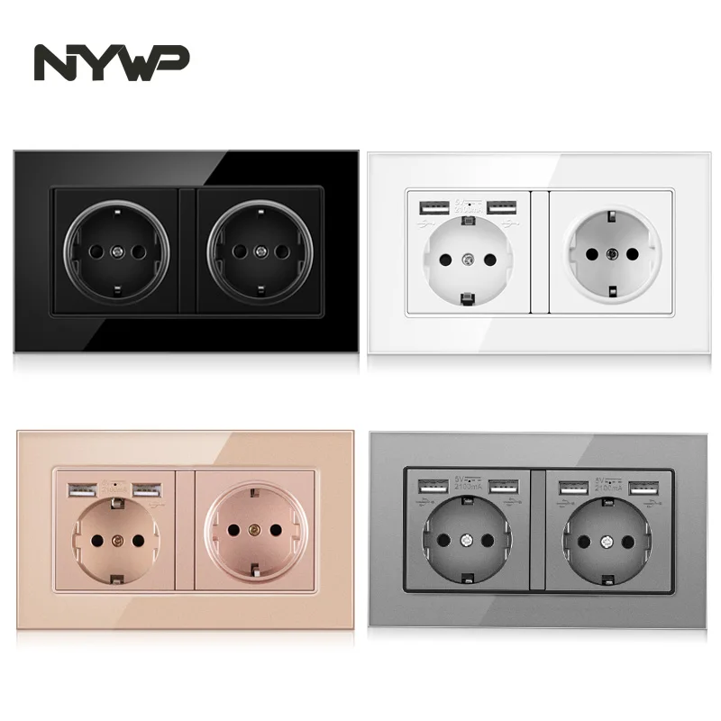 Nywp Muur Gemonteerde Glazen Panel 16A Stopcontact, Eu Standaard Multi ...