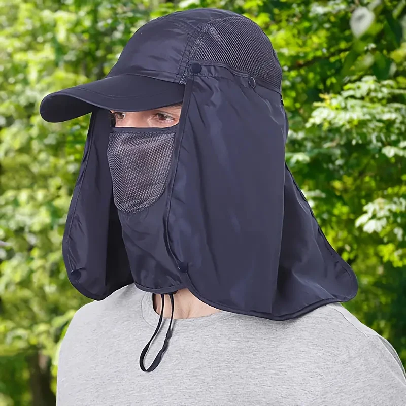 Breathable Quick-Drying Sun Hat with Detachable Neck Flap and UV ...