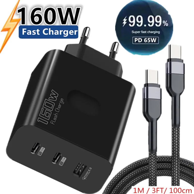 160W-Fast-Charger-USB-Type-C-Phone-Charger-Adapter-Quick-Charge-QC-5-0 ...