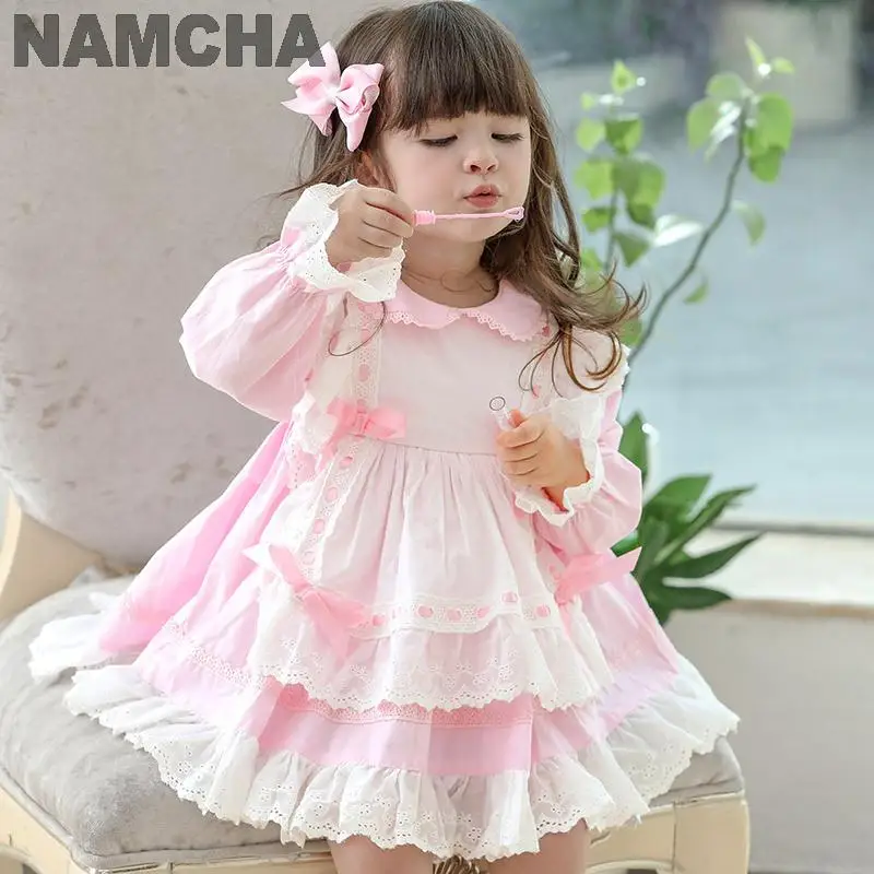 Gothic Lolita Dress for Toddler Girls Medieval Cute Baby Princess Dresses Kids Bowknot Birthday ...