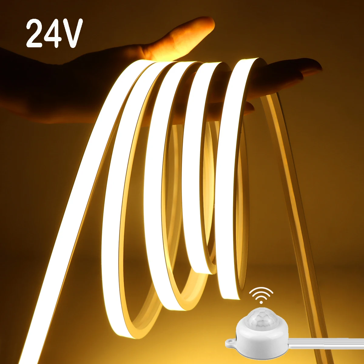 Neon-Light-Wireless-PIR-Motion-Sensor-LED-Strip-light-24V-Auto-onoff ...