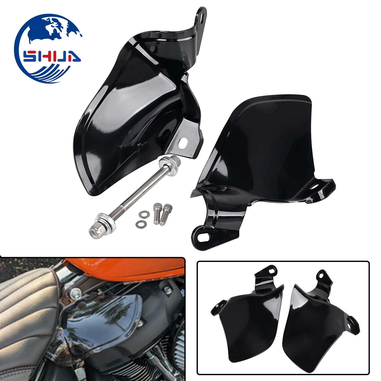 Motorcycle-ABS-Saddle-Shields-Air-Heat-Deflector-Black-For-Harley ...